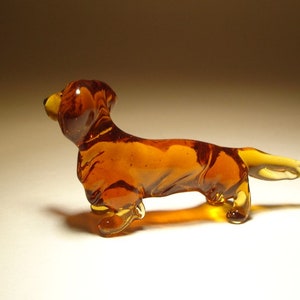Handmade Blown Glass Dog Longhaired Wiener DACHSHUND Figurine | Etsy