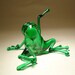 Blown Glass Art Figurine Green Dancing Frog 1 - Etsy