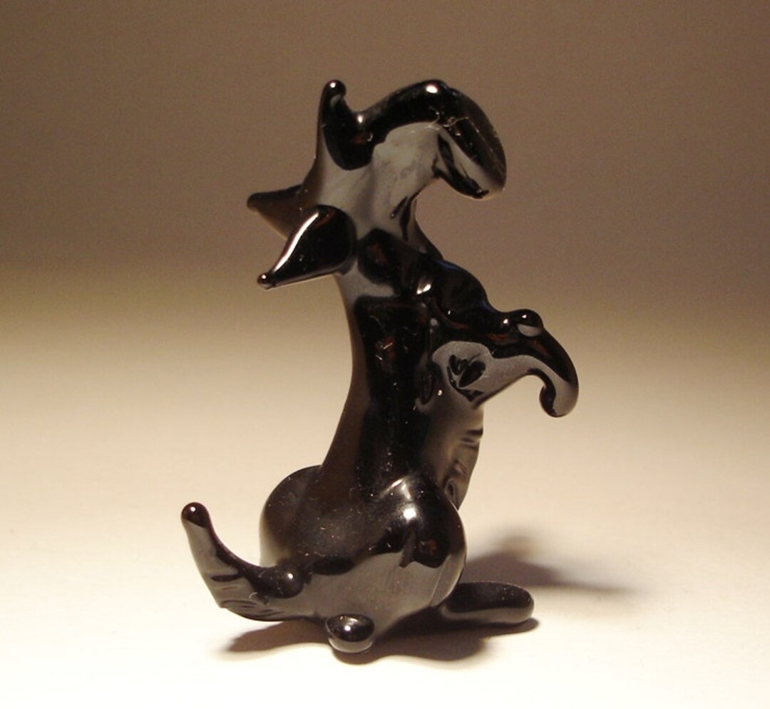 Handmade Blown Glass Black Dog Scottish Terrier Figurine - Etsy