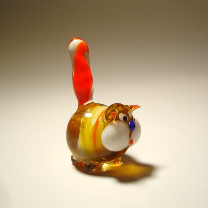 Glass Cat Figurine - Etsy