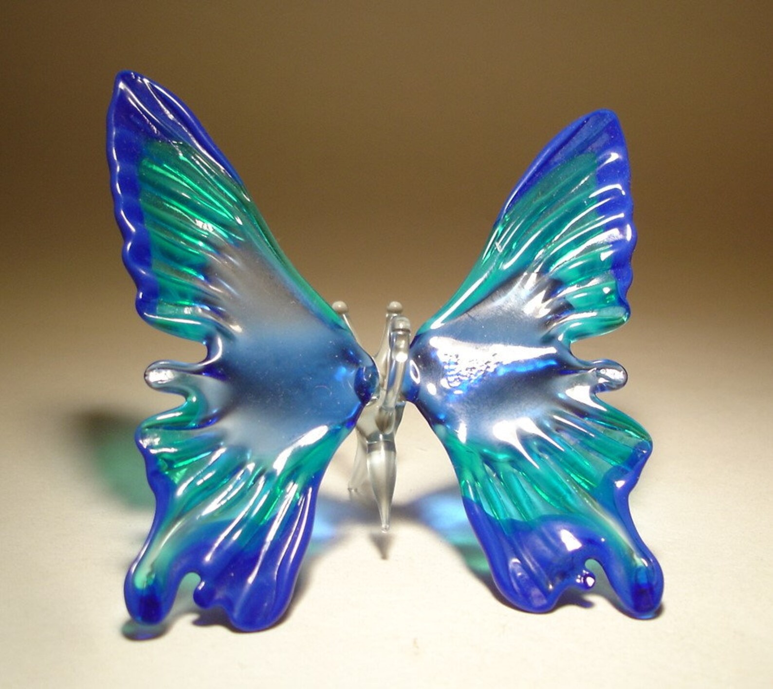 Blown Glass Figurine Art Insect Blue and Aqua Hanging - Etsy