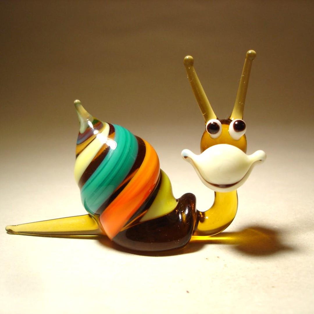 Glass SNAIL Figurine Handmade Blown Glass Art Animal Figure Insect ...