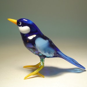 Handmade Blown Glass Blue Bird Figurine Art, Gift for Nature Lover - Etsy