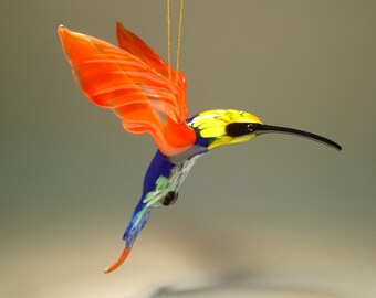 Blue Glass Hummingbird - Etsy