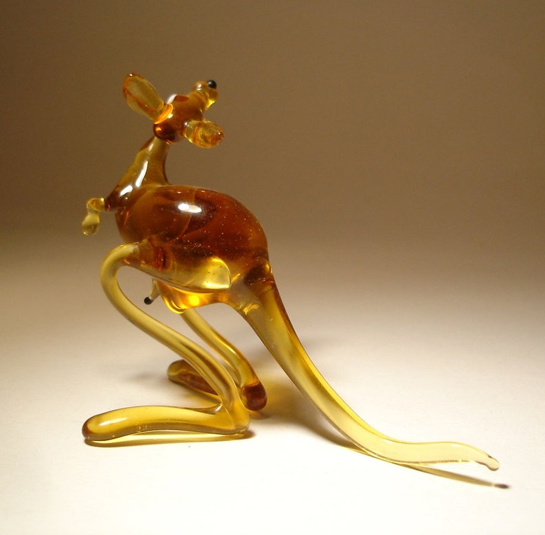 Handmade Blown Glass Art Figurine Animal KANGAROO With a Baby | Etsy