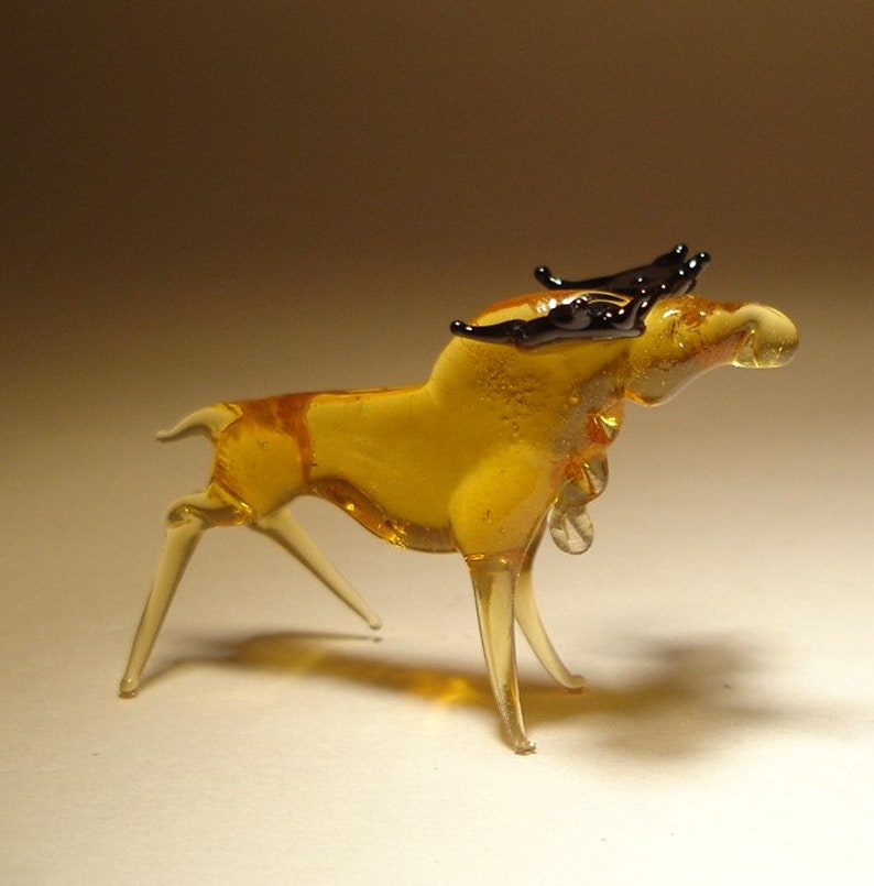 Handmade Blown Glass Art Animal Figurine Small Elk MOOSE - Etsy