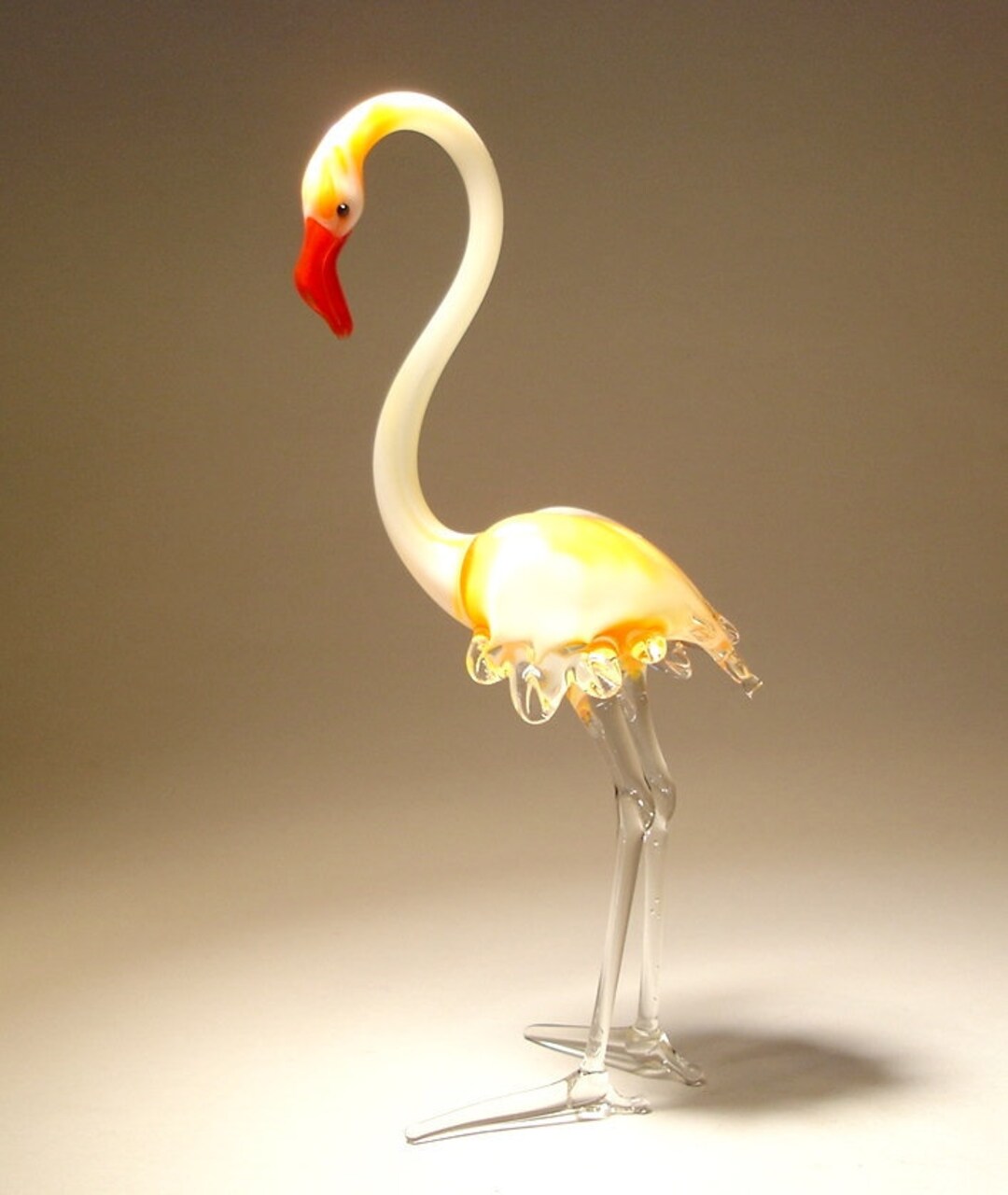 Handmade Blown Glass Art Bird FLAMINGO Figurine - Etsy