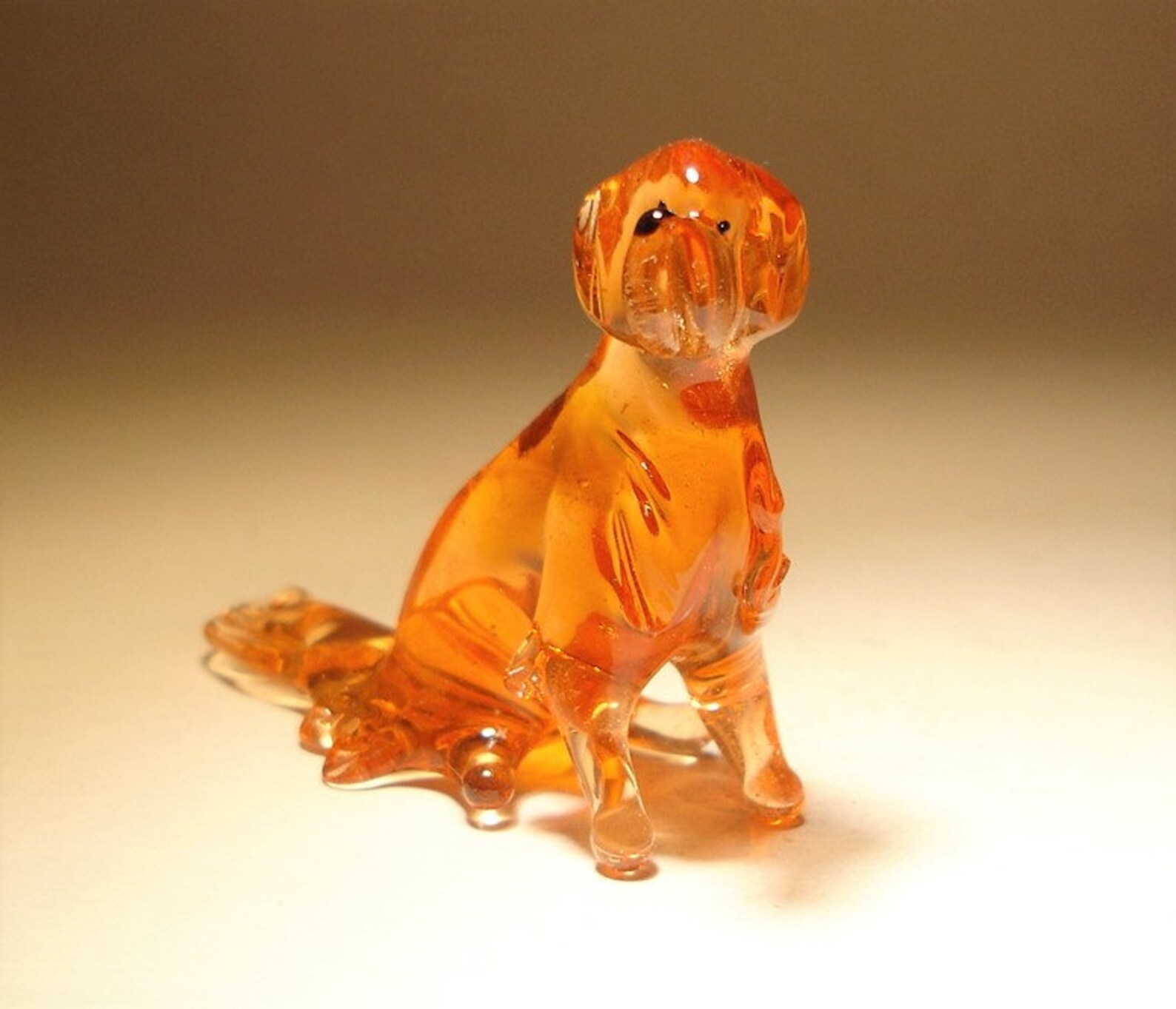 Handmade Blown Glass Dog Golden Retriever Figurine - Etsy