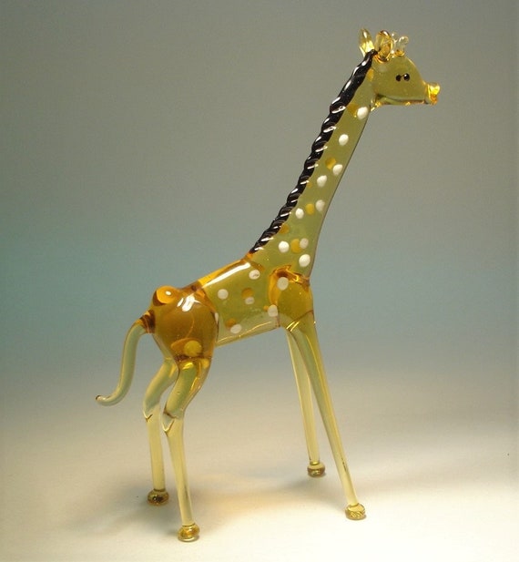 Handmade Art Blown Glass Animal Figurine GIRAFFE - Etsy