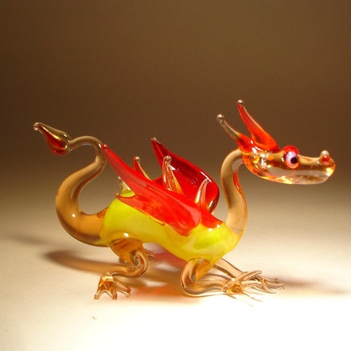 Glass Dragon Figurine - Etsy