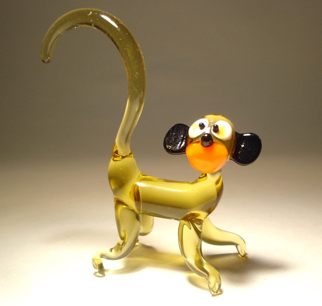 Blown Glass Monkey Figurine - Handmade Collectible Art - Etsy