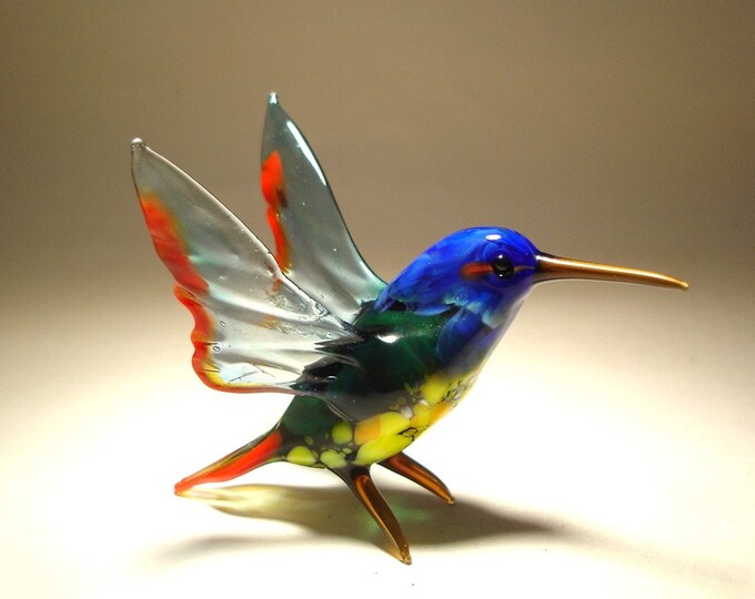 Little Hummingbird Miniature, Solid Brass Flying Bird Figurine, Curious ...