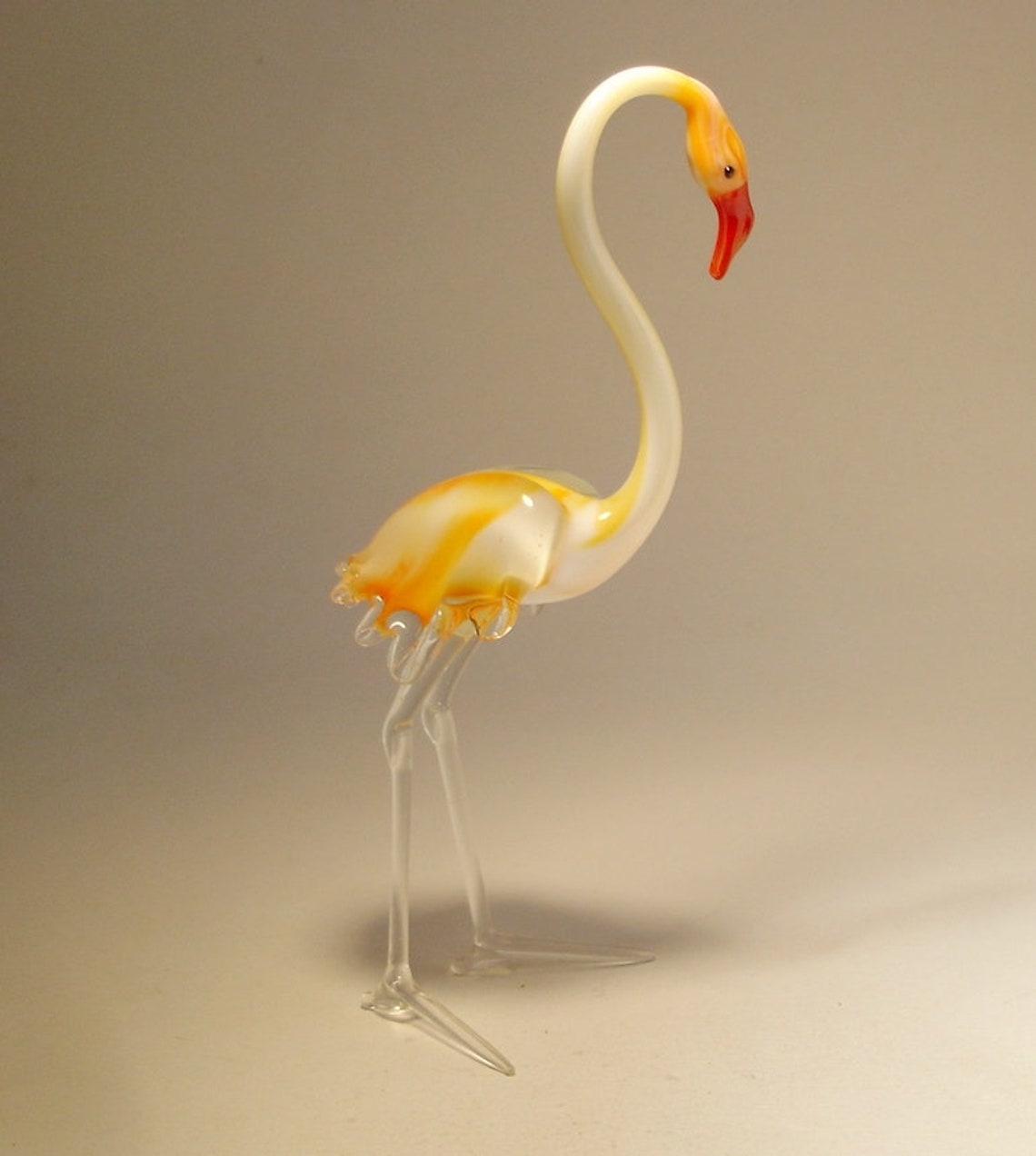 Handmade Blown Glass Art Bird FLAMINGO Figurine | Etsy