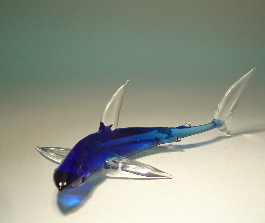 Handmade Blown Glass Art Figurine Fish Reef SHARK - Etsy
