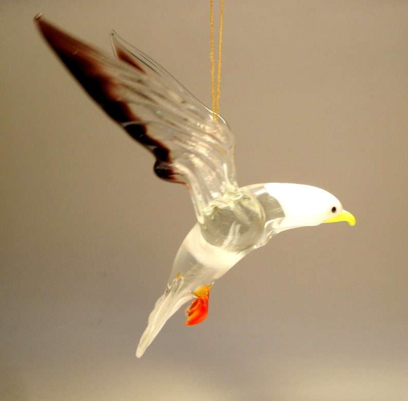 Handmade Blown Glass Figurine Art Hanging SEAGULL Albatross - Etsy