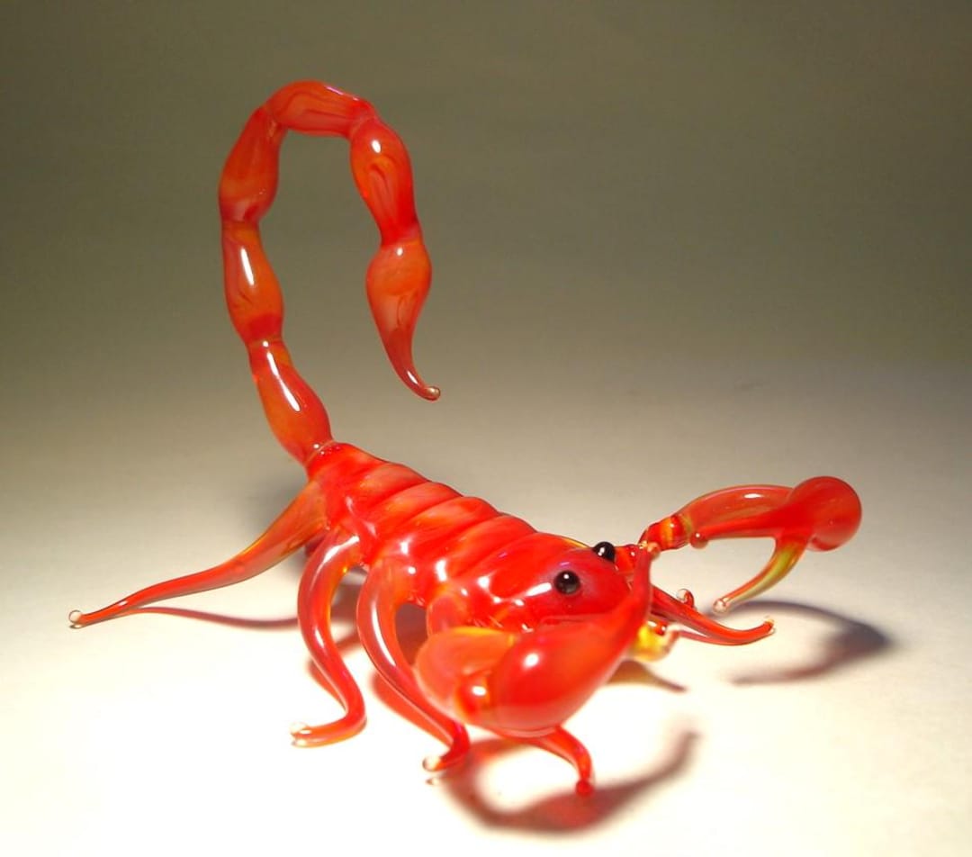 Hand Blown Glass Red Scorpion Figurine: Unique Art for Collectors - Etsy