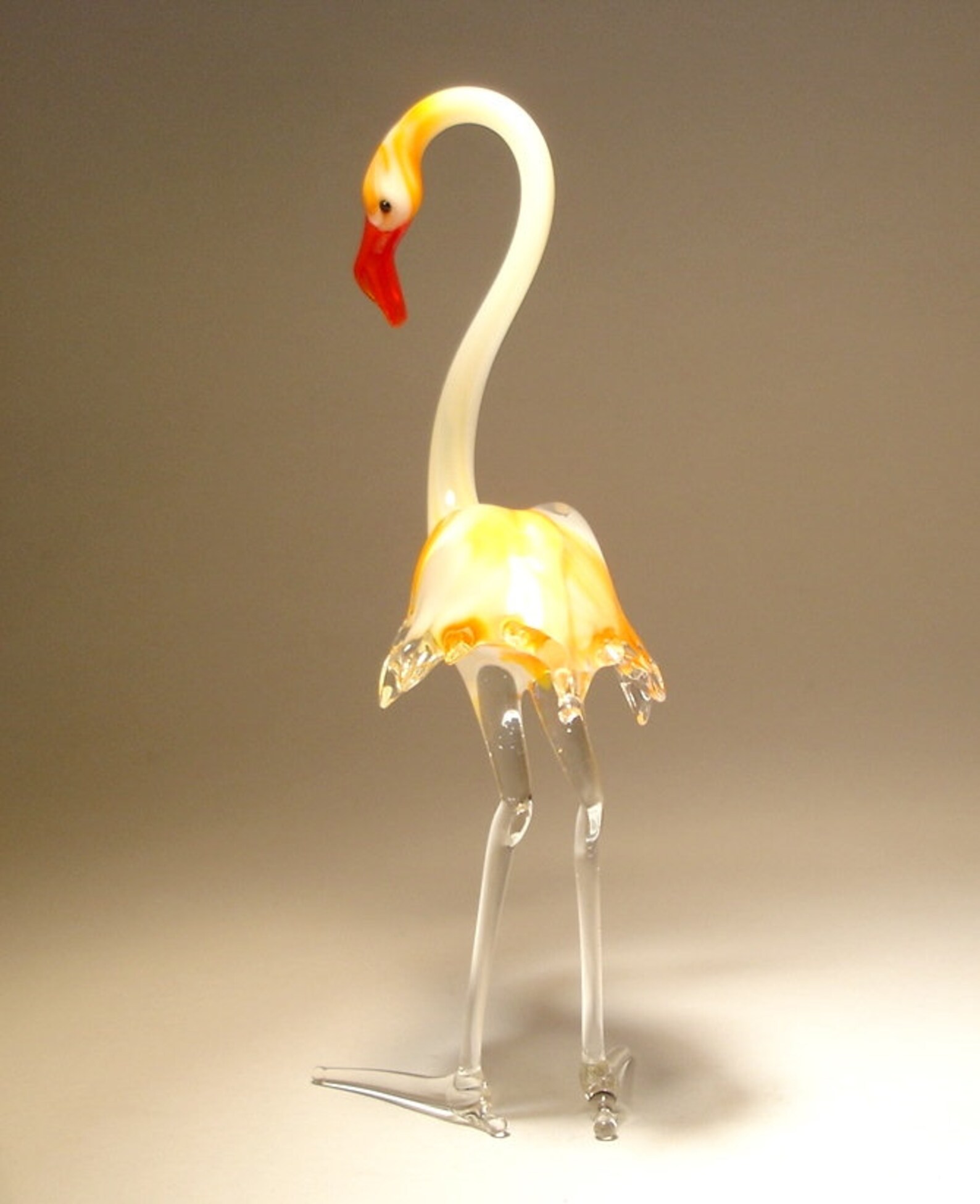 Handmade Blown Glass Art Bird FLAMINGO Figurine | Etsy