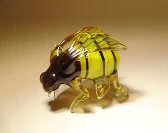 Blown Glass Art Animal Figurine Insect Striped Wasp Bee | Etsy