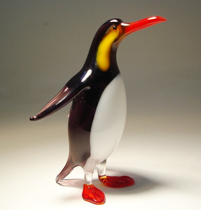 Handmade Blown Glass Figurine Art Bird PENGUIN | Etsy