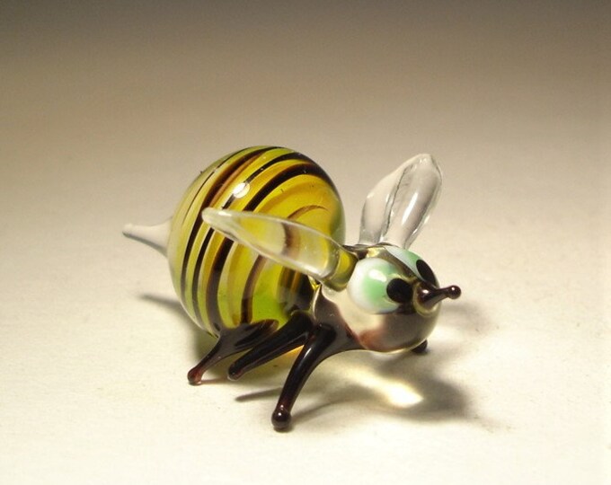 Handmade Blown Glass Figurine Art Insect Small Yellow Striped - Etsy