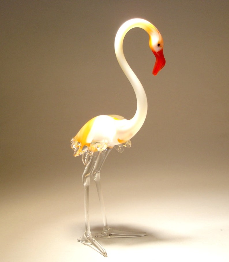 Handmade Blown Glass Art Bird FLAMINGO Figurine | Etsy