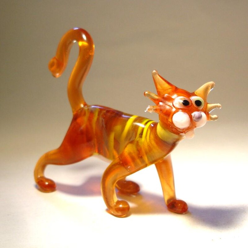 Glass Cat Figurine - Etsy