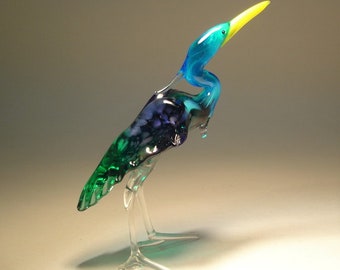 Blue Heron Glass Figurine - Etsy