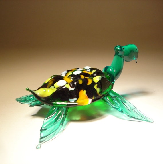Handmade Blown Glass Figurine Art Sea Creature Green with | Etsy