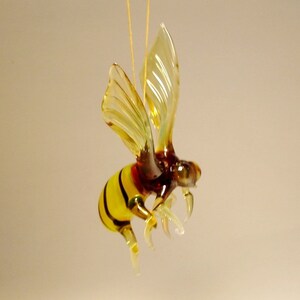Blown Glass Art Animal Figurine Insect Striped Wasp Bee - Etsy