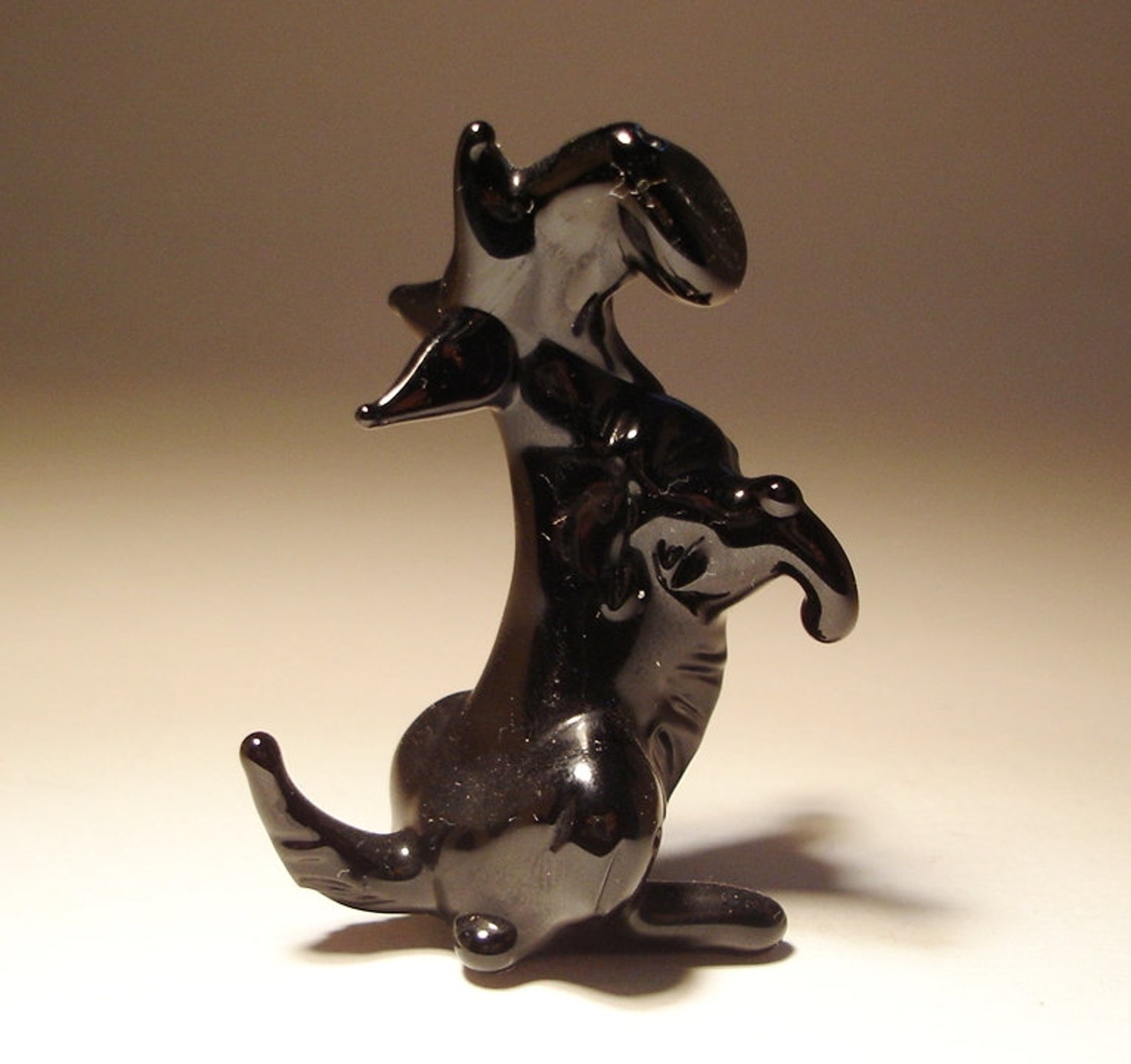 Handmade Blown Glass Black Dog Scottish Terrier Figurine - Etsy
