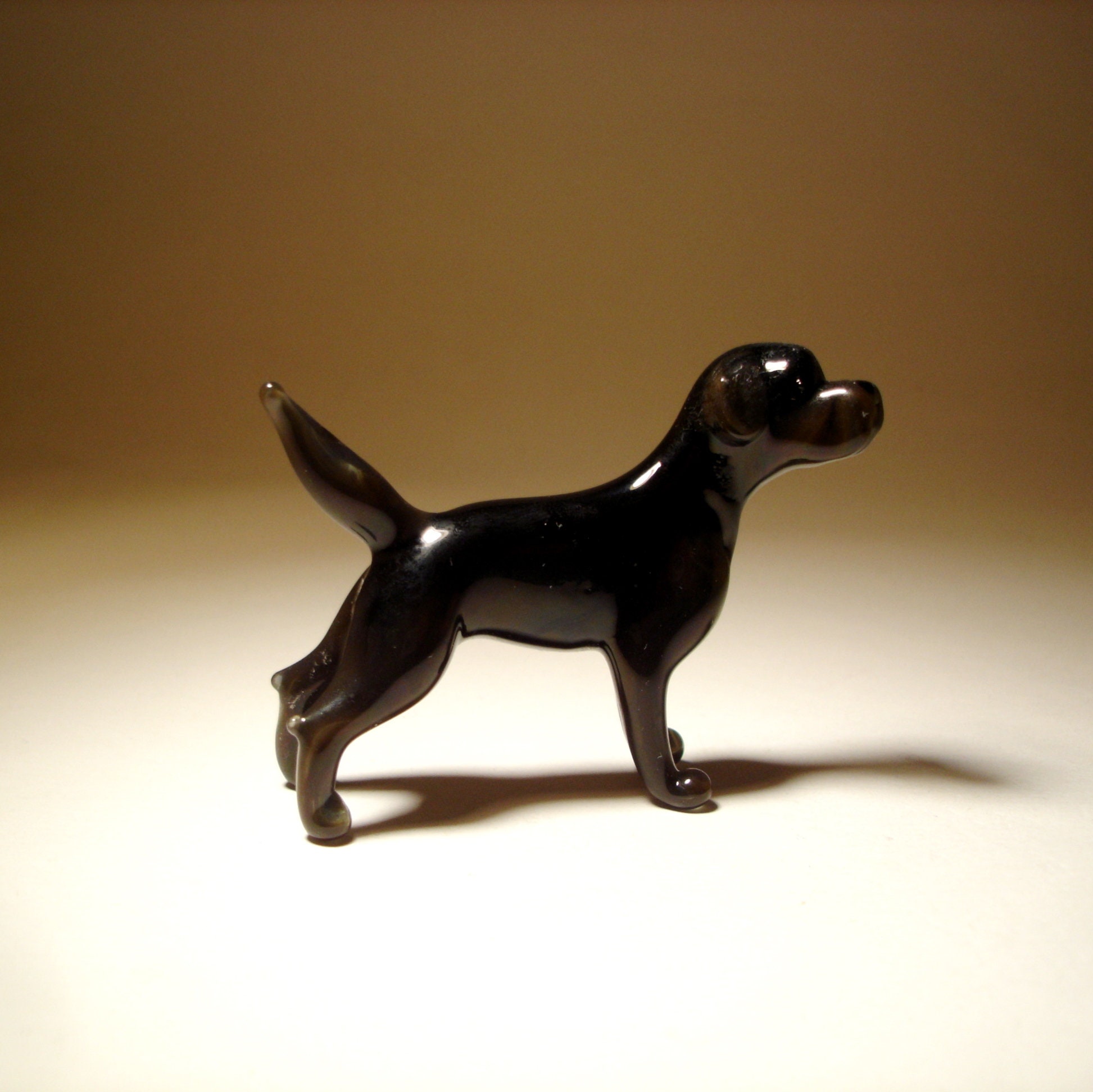 Handmade Blown Glass Dog Black Lab Labrador Retriever Figurine | Etsy
