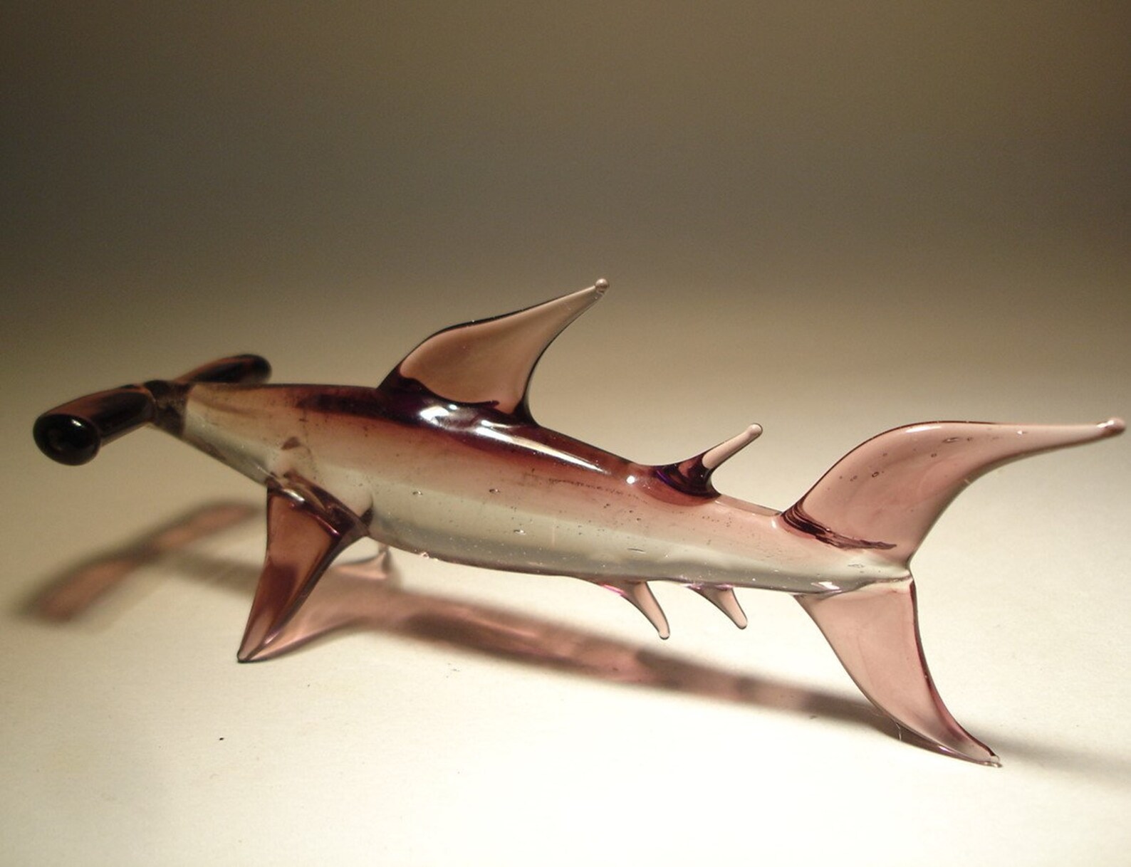 Handmade Blown Glass Art Figurine Hammerhead SHARK - Etsy