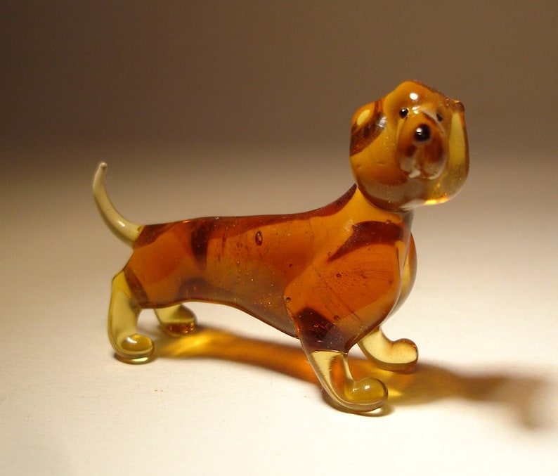 Handmade Blown Glass Dog Smooth-haired Wiener DACHSHUND - Etsy