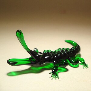 Handmade Blown Glass Art Small Animal Green Alligator - Etsy