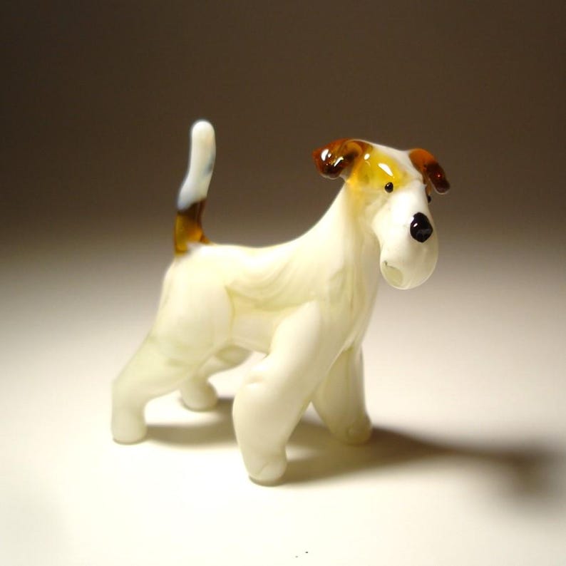 Handmade Blown Glass Dog Fox Terrier Figurine - Etsy