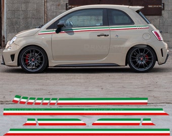 For FIAT 500 ABARTH 595 695 Bonnet Italian Italy Stripes Stickers Vinyl ...