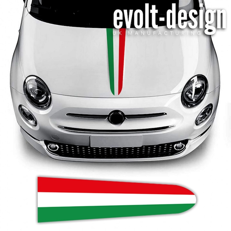 High Quality Italy Italian Flag Bonnet Stripe for Fiat 500 595 Abarth ...