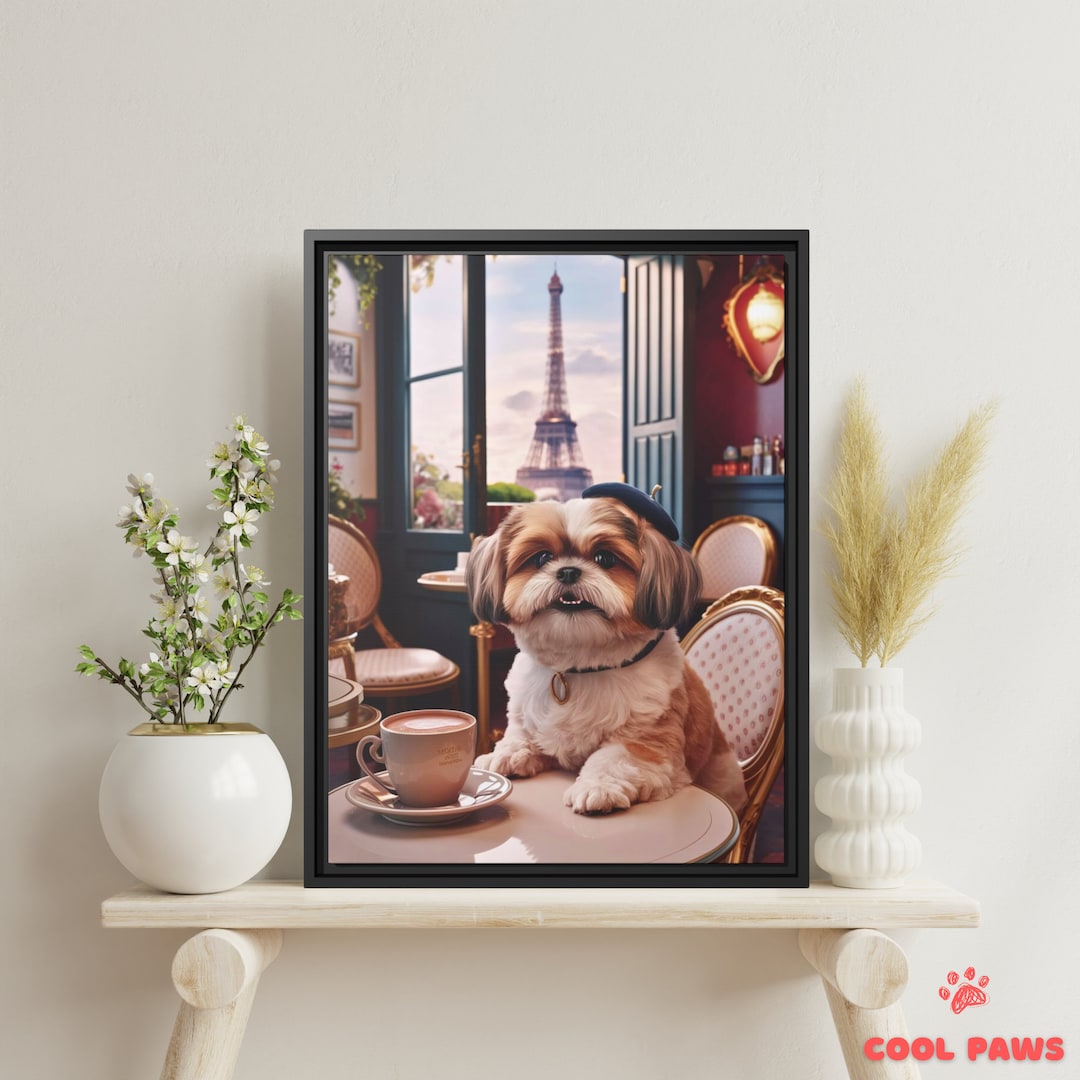 Shih Tzu Wall Art Framed Matte Canvas, Poster Print Dog Lover's Home ...