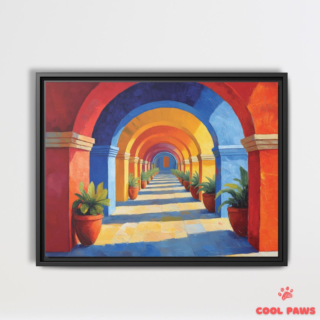 Mexican Arches Art Print - Mexican Architecture Folk Art Wall Decor ...