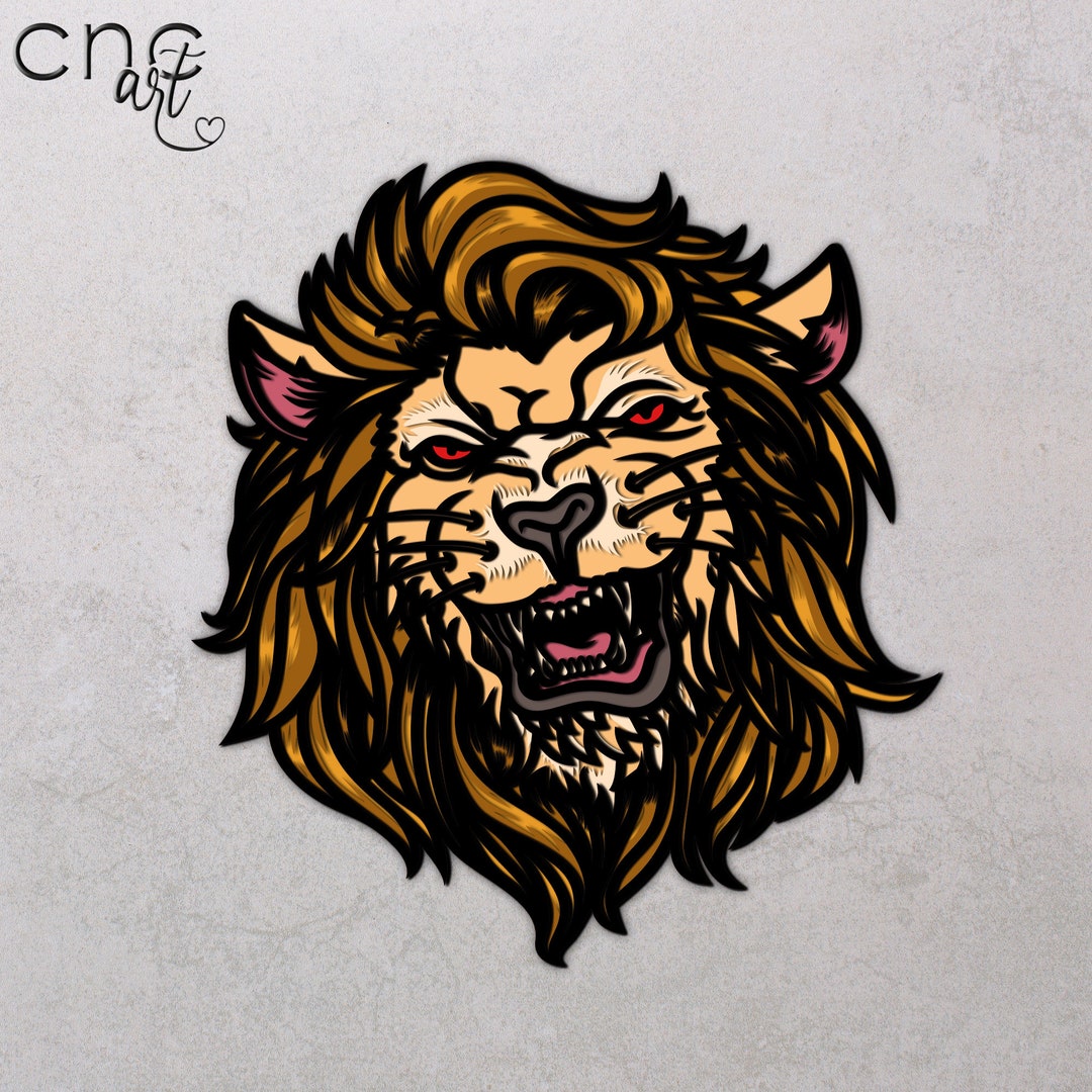 Multilayer Laser Cut Lion File, Modern Lion 3d Wall Art, Cricut 3d Lion ...