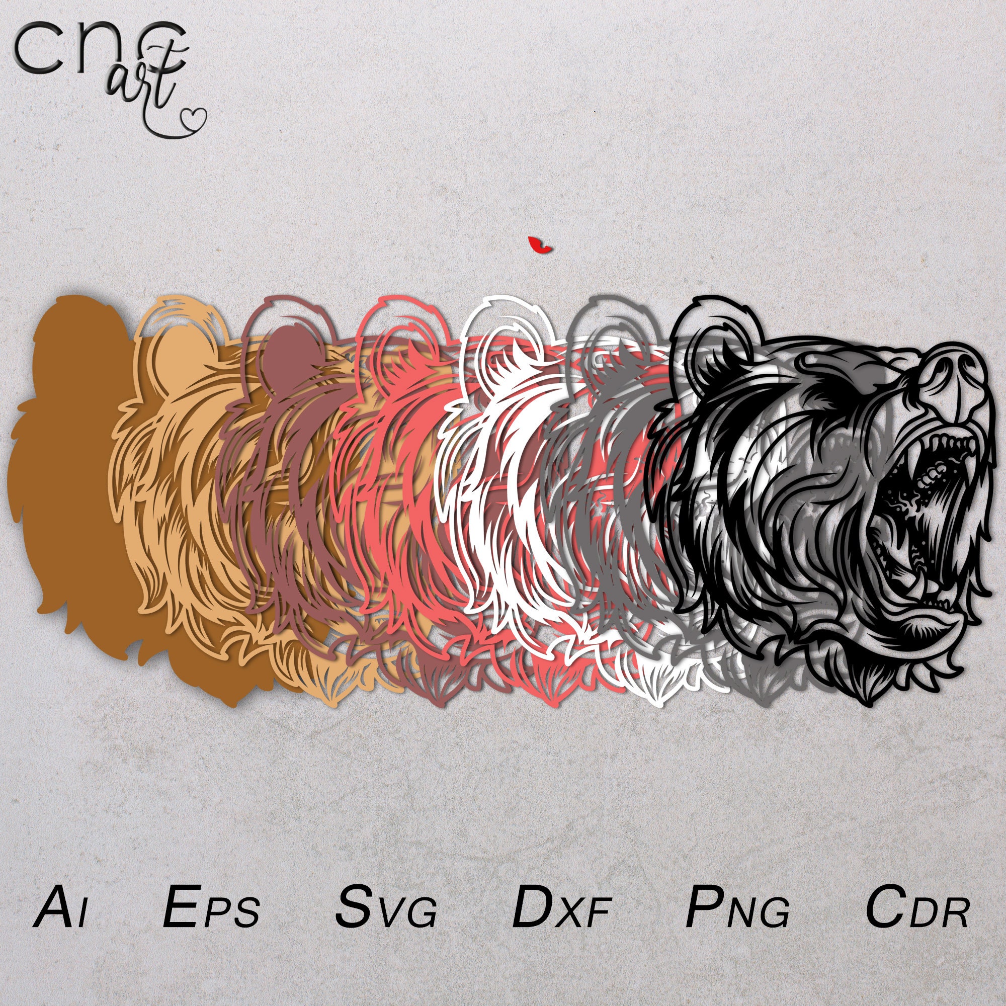 3d Bear Laser Cut File, 3d Bear Wall Art Svg, Multilayer Laser Bear ...