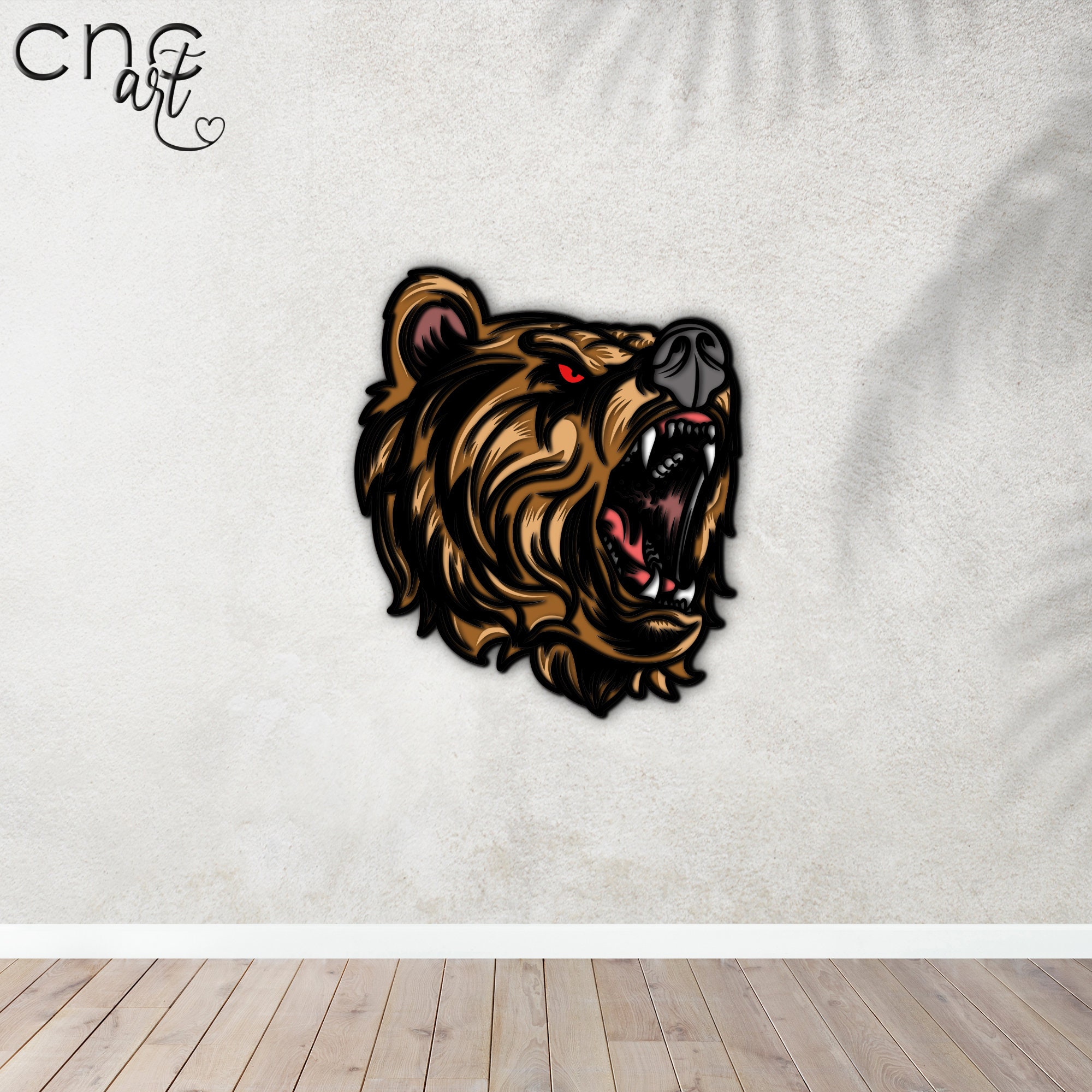 3d Bear Laser Cut File, 3d Bear Wall Art Svg, Multilayer Laser Bear ...
