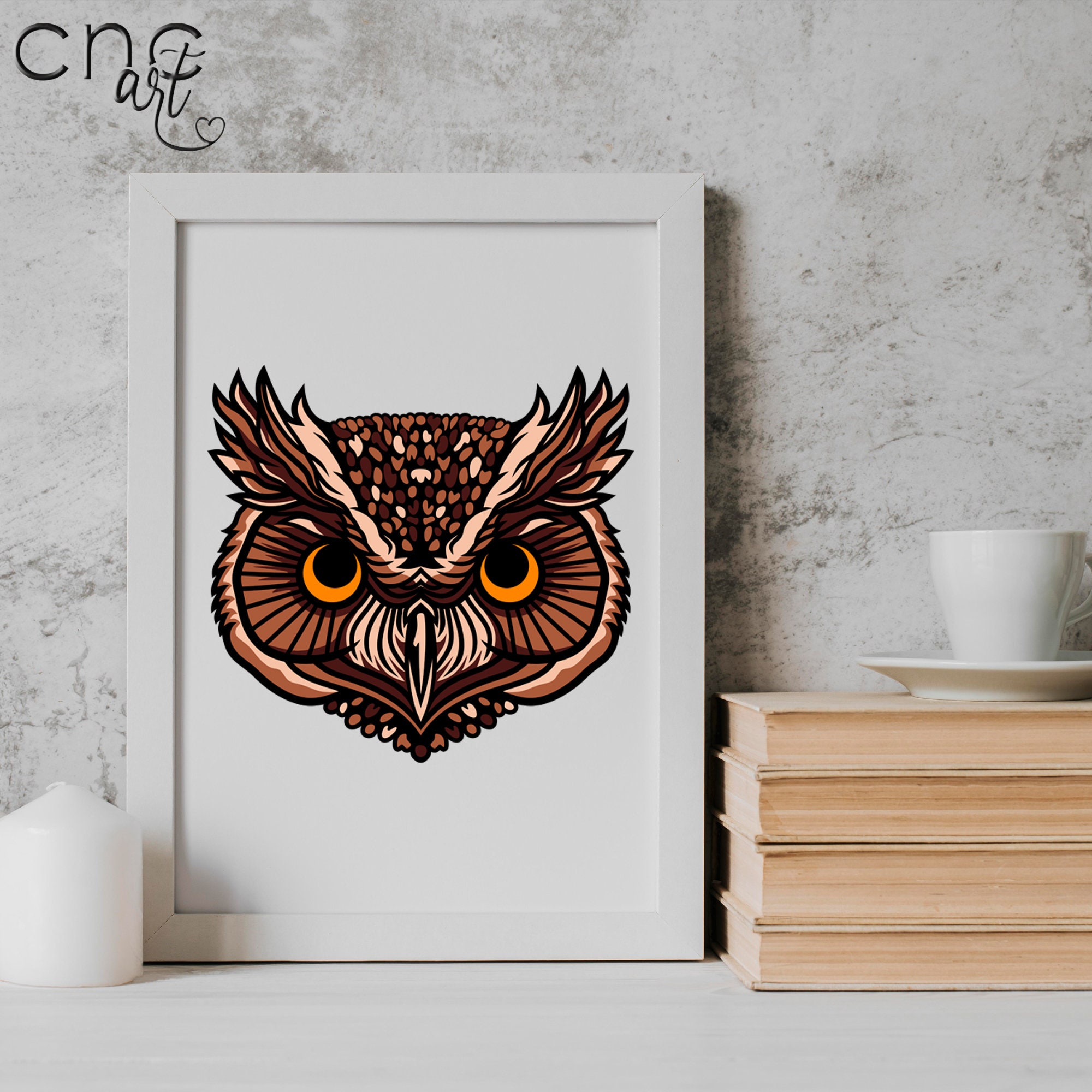 Laser Cut File Owl, Owl Head Vector, Cnc Owl Route File, Temple Owl Svg ...