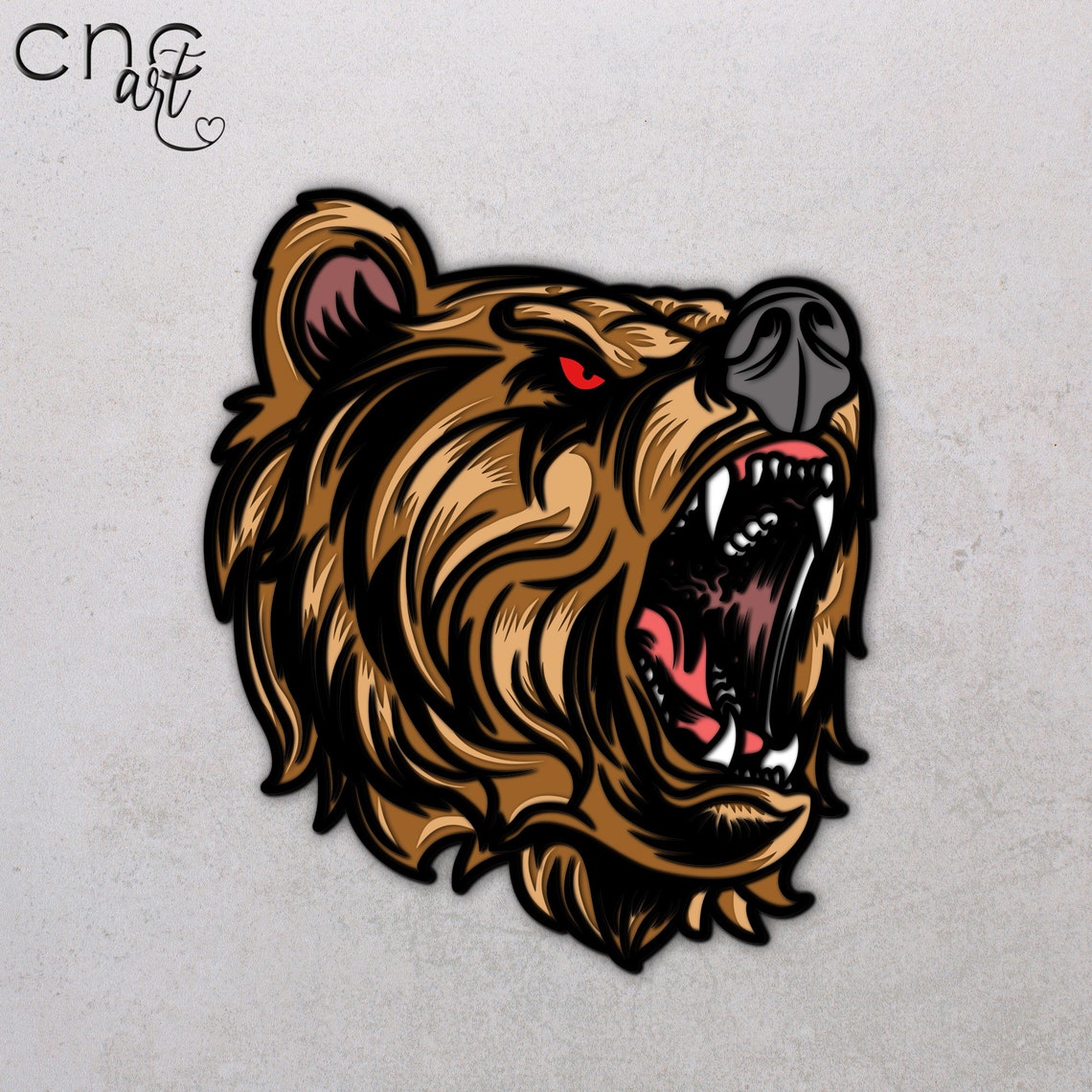 3d Bear Laser Cut File, 3d Bear Wall Art Svg, Multilayer Laser Bear ...