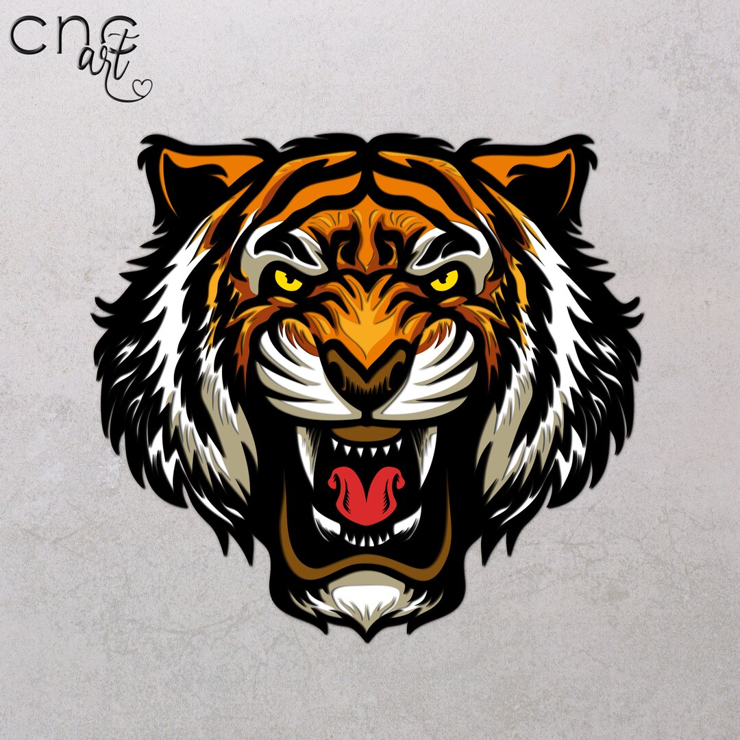Tiger Multilayer Svg Download, Cnc Multilayer Tiger, 3d Paper Tiger ...
