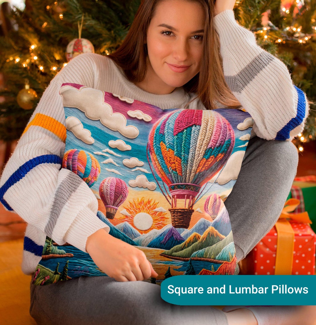 Colorful Hot Air Balloon Pillows and Pillowcases – Whimsical Home Decor ...