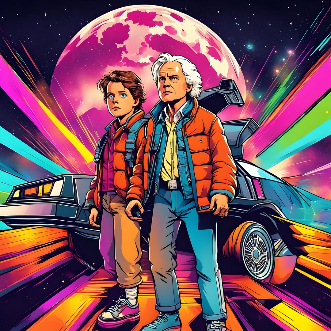 Delorean Dreamscape - Back to the Future - Digital Art - Etsy