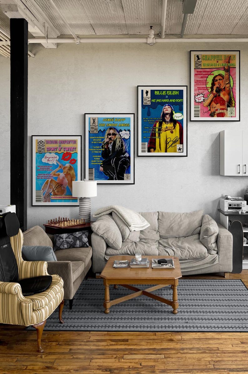Vintage Vibes: Comic Book Cover Posters [billie Eilish, Reneé Rapp ...