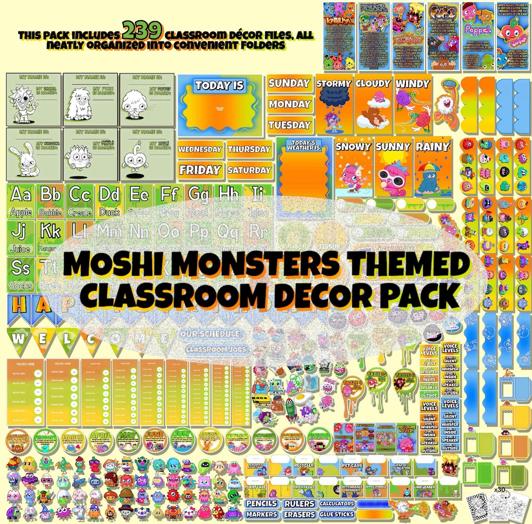 Moshi Monsters - Classroom Decor Pack - Etsy