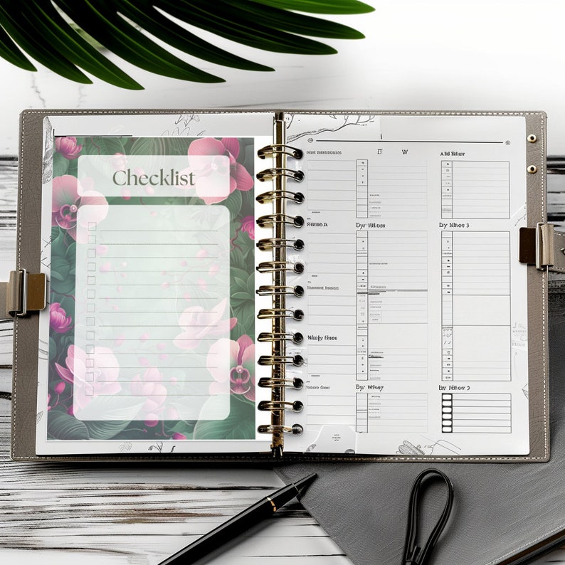 Checklist, Floral Design, Printable, PDF, DIN A4/DIN A5, Digital ...